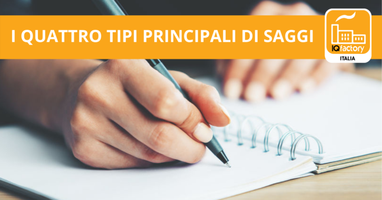 COME SCRIVERE UN SAGGIO | I QUATTRO TIPI PRINCIPALI - IQfactory
